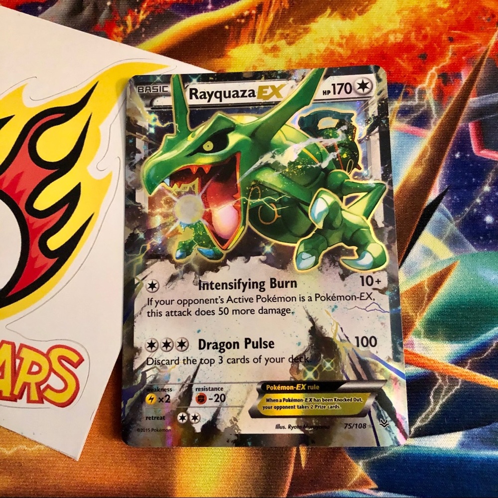 Pokemon Rayquaza Ex Card Roaring Skies - Gem